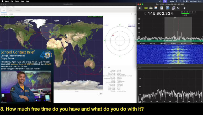 Contact ARISS du 4 avril 2024 entre le collège Théodore Monod de Gagny ...